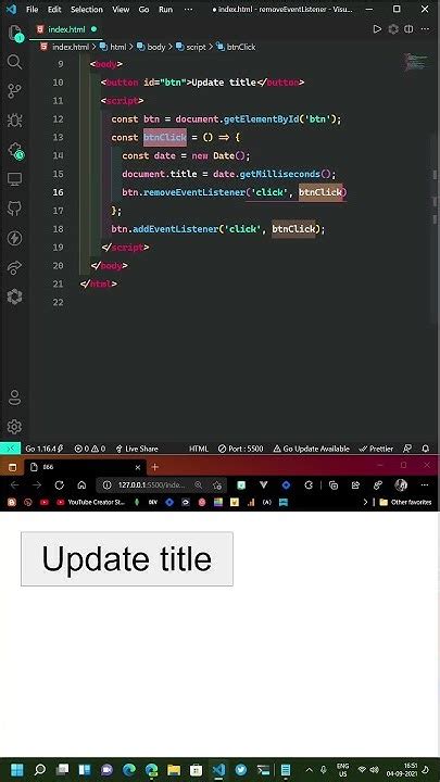 How To Use The Removeeventlistener Method In Javascript Shorts Youtube