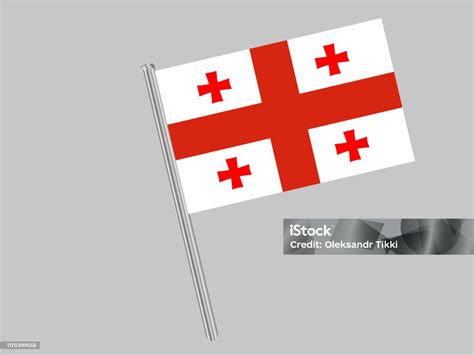 아름다운 국기의 조지아 깃대입니다 원래 색상과 비율 웹 로고 아이콘 및 배경에 대한 놀라운 디자인 벡터 Gparphic 그림 국가 플래그 설정에서 국기에 대한 스톡 벡터