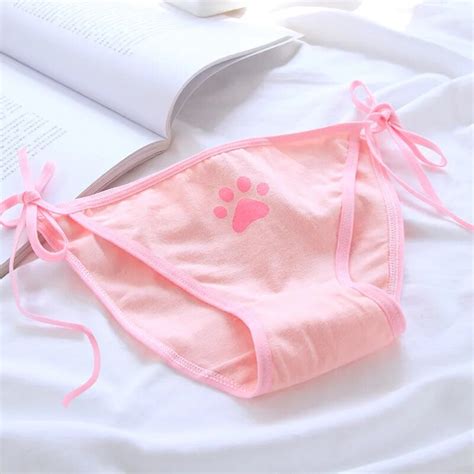 Women Panties Cotton Underwear Japanese Type Cute Claw Lace Up