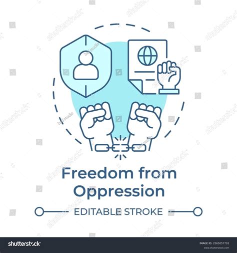 Oppression Freedom Soft Blue Concept Icon Stock Vector Royalty Free