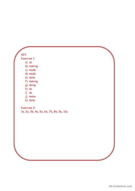 Make Or Do Collocations General Voca English Esl Worksheets Pdf And Doc