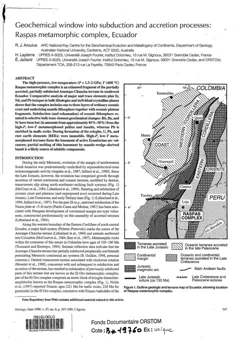 Pdf Geochemical Window Into Subduction And Accretion Processes Raspas Metamorphic Complex