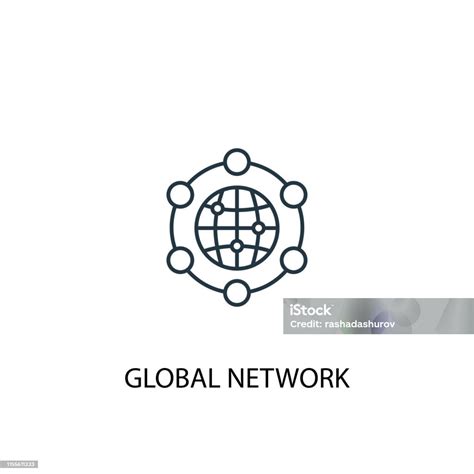 Ilustración De Icono De Línea De Concepto De Red Global Ilustración De
