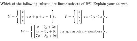 solved which of the following subsets are linear subsets of