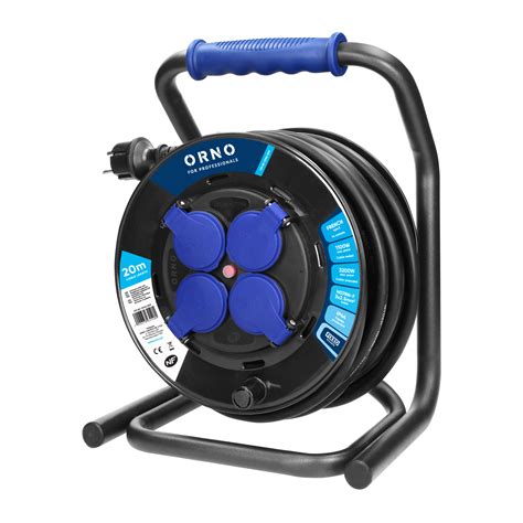 Cable Reel With 4 Fixed Sockets Ip44 Schuko 20m H07rn F 3x2 5mm2