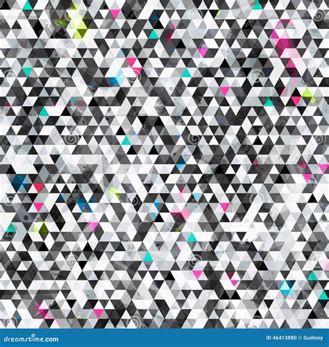 Urban Triangle Seamless Pattern With Grunge Effect Stock Vector