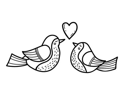Line Drawings Of Love Birds