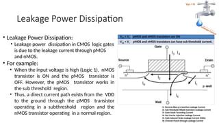 Power Dissipation In Vlsi Design Tech Pptx