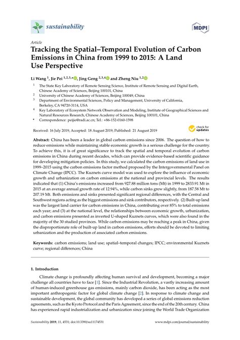 Pdf Tracking The Spatial Temporal Evolution Of Carbon Emissions In China From 1999 To 2015 A