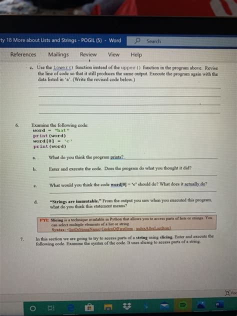 Solved Python Activity More About Lists And Strings Chegg