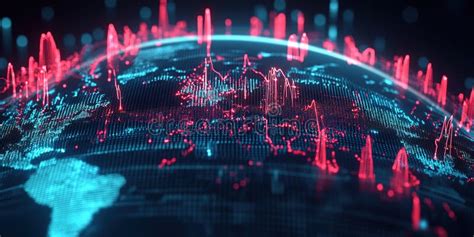 Global Data Visualization Highlighting Activity Hotspots And Trends