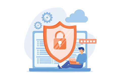 Modern Flat Design Concept Of Cyber Security With Characters Check