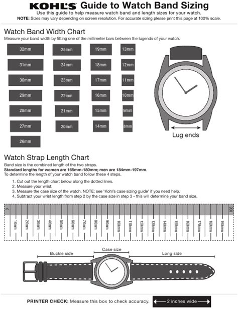 Pocket Watch Size Chart