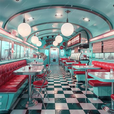 Step Into A 1960s Diner With Vintage Aesthetic Premium Ai Generated Image