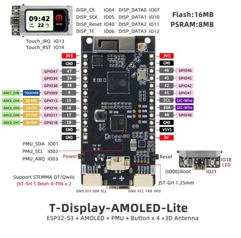 buy lilygo t display amoled lite esp32 s3 development board with 1