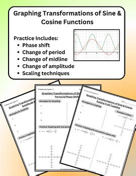 Transforming Sine Cosine Graphs Practice Lesson Worksheet