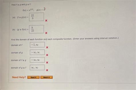 Solved Find Fog And Gof A Fogx 9 B Gofx 23