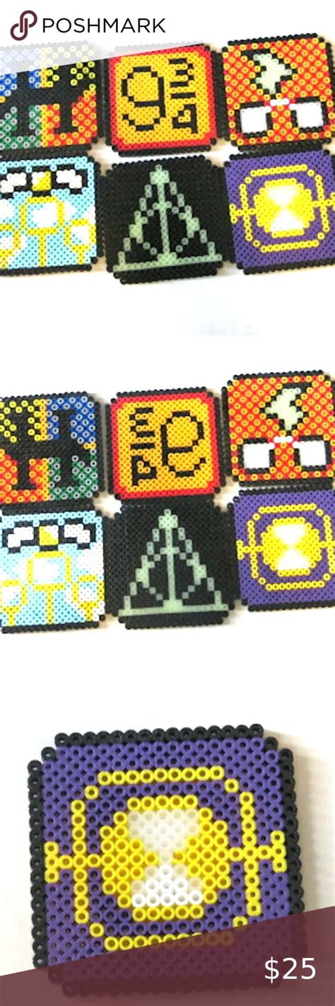 Harry Potter Perler Beads Coasters Set