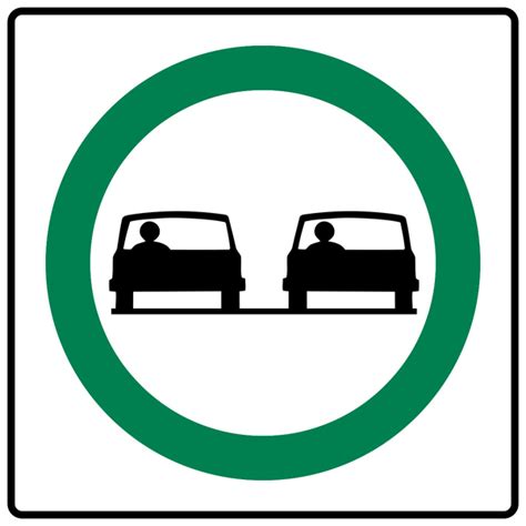 Passing Allowed Regulatory Traffic Sign Western Safety Sign