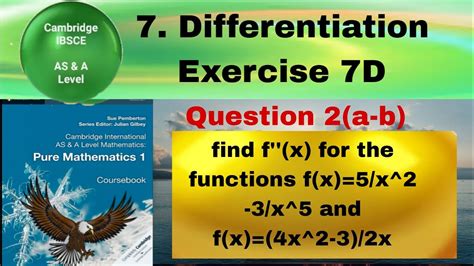 Find F X For The Functions F X 5 X 2 3 X 5 And F X 4x 2 3 2x