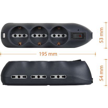 SLOT9 Multisocket With Lighting Switch And Cable Plug 16A Anthracite 3699GB BTicino