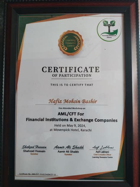 Mohsin Bashir On Linkedin Amlcft Compliance Trainingsession Learning