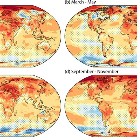 A The Least Squares Fit Linear Trend K Per Decade In 2 M