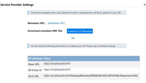 Service Provider Metadata And Endpoints
