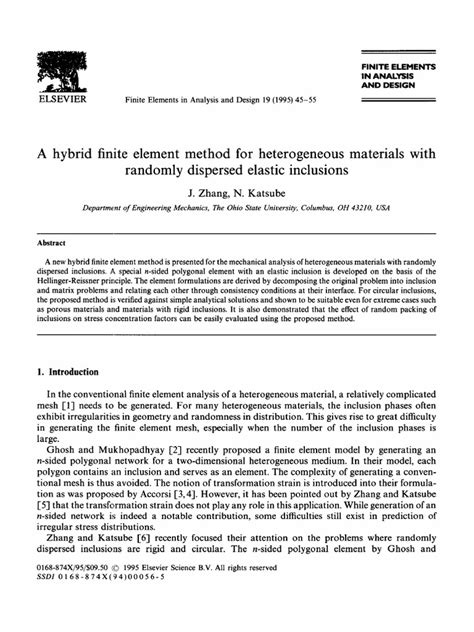 019004a Hybrid Finite Element Method For Heterogeneous Materials With Randomly Dispersed Elastic