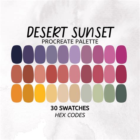 Procreate Color Palette Desert Sunset Procreate Palette For Ipad Color Swatches Etsy