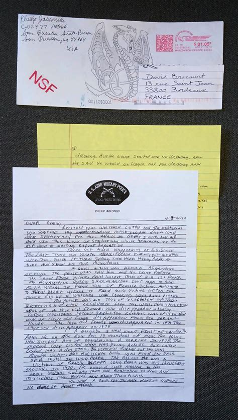 Phillip Carl Jablonski Letter Negative Production
