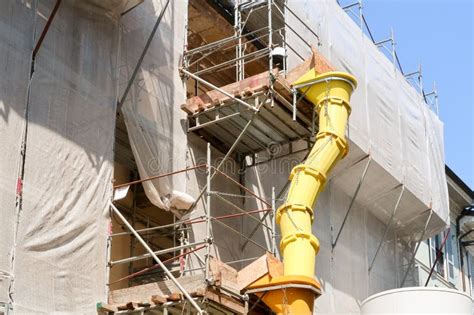 Building Restoration Scaffolding Construction Site Cleaning Restore House Panorama Landscape