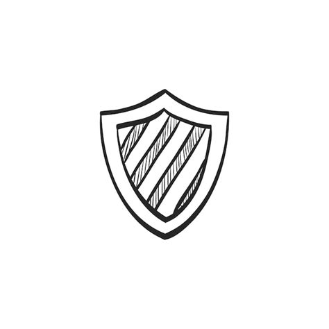 Premium Vector Hand Drawn Sketch Icon Shield Stripe