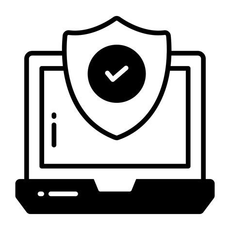Protection Shield With Laptop Vector Design Of Laptop Security Vector Art At Vecteezy