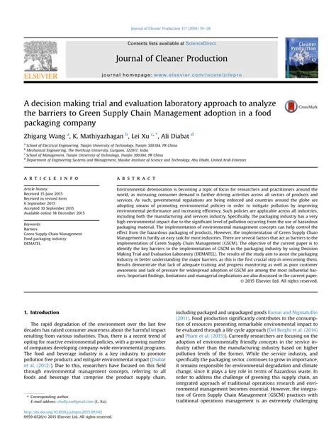 Pdf A Decision Making Trial And Evaluation Laboratory Approach To Analyze The Barriers To