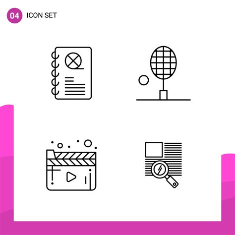 Outline Icon Set Pack Of 4 Line Icons Isolated On White Background For Responsive Website Design