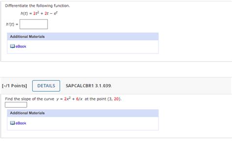 Solved Differentiate the following function h t t² t Chegg com