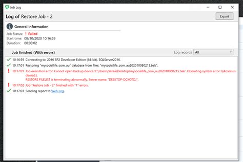 One Click Restore And Restore Permissions Issues Application Issues Sql Backup And Ftp Community