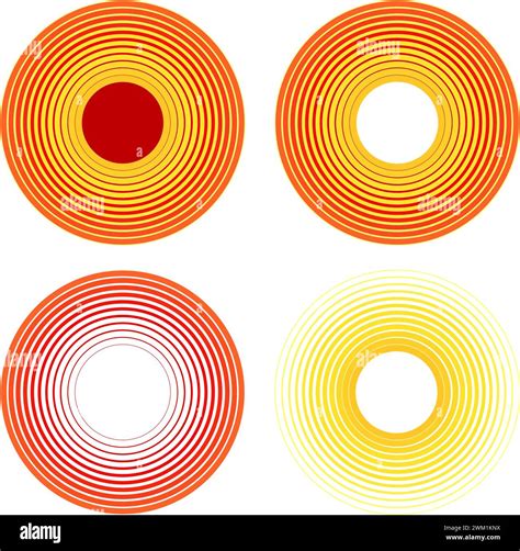 Vector Concentric Circles Sun Rays Abstract Radial Background Of