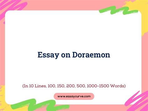 Essay On Doraemon Examples 10 Lines To 1200 Words Essay Curve