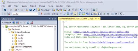 ola hallengren s sql server maintenance solution recast software