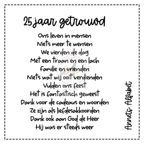Gedicht 25 Jaar Getrouwd Annets Alfabet