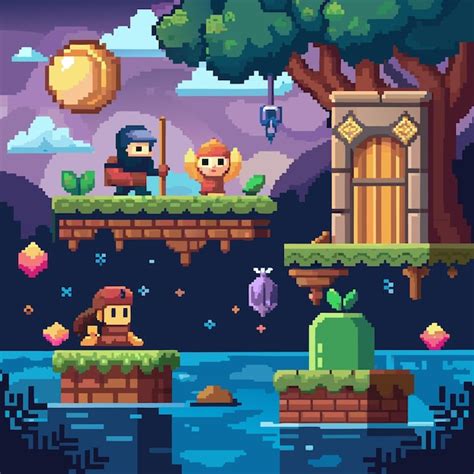 Retro Pixel Game Trophy Icons And Vector Elements For Adventure Arcade Level Design Premium AI