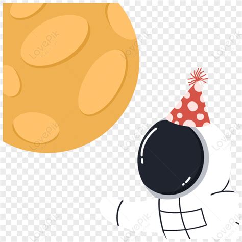 우주 비행사와 달 일러스트 생일먹기외딴레스토랑 Png 일러스트 무료 다운로드 Lovepik