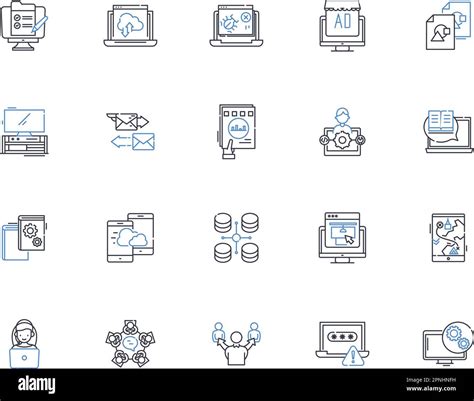 Social Marketing Line Icons Collection Engagement Influence Shares