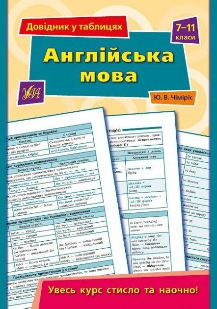 Довідник у таблицях Англійська мова 7 11 класи Isbn 978 966 284 359 0