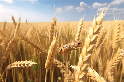 Premium Photo Locusts On Wheat Grain Neural Network Ai Generated