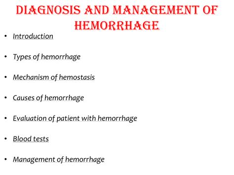 Hemorrhage Lecture For 3rd Year