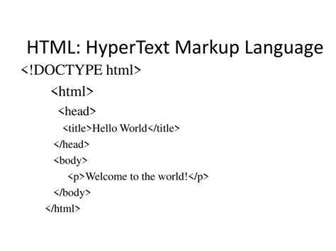 Html Hypertext Markup Language Ppt Download
