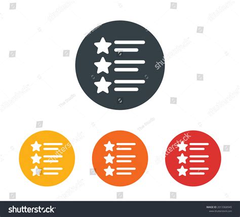 Ranking List Star Symbol Ranking Classification Stock Vector Royalty